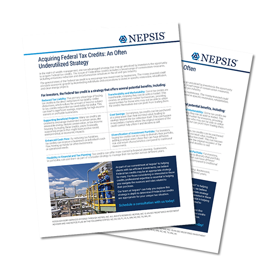 Acquiring Federal Tax Credits: An Often Underutilized Strategy